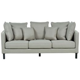 Beliani 3-SITZER-SOFA hellgrau Fenstad
