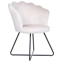 Beliani SESSEL Samtstoff Beige Lovelock