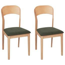 Beliani ESSZIMMERSTUHL 2er-Set Heller Holzfarbton Alvin