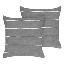 Beliani DEKOKISSEN 2er-Set Grau 50/50 cm Milas