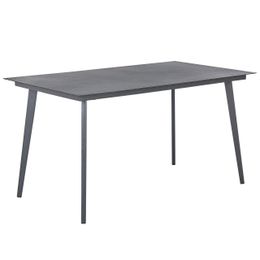 Beliani GARTENTISCH Aluminium grau 140/80 cm Mileto