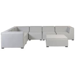 Beliani LOUNGE SET 7-Sitzer hellgrau linksseitig modular Arezzo