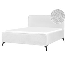 Beliani POLSTERBETT mit Lattenrost 160x200 cm Wei&szlig; Valognes