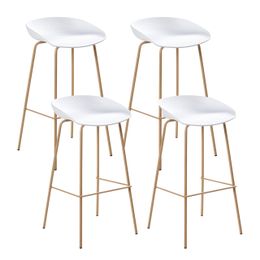 Beliani BARHOCKER 4er-Set Hellbraun Venlo