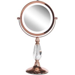 Beliani KOSMETIKSPIEGEL ros&eacute;gold mit LED-Beleuchtung 18 cm Maury