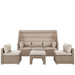 Beliani LOUNGE SET 5-Sitzer beige modular Coccolia