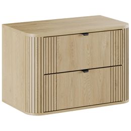 Badplaats WASCHBECKENUNTERSCHRANK Cremona 2 Schublade Eiche - 80 x 46 x 54 cm