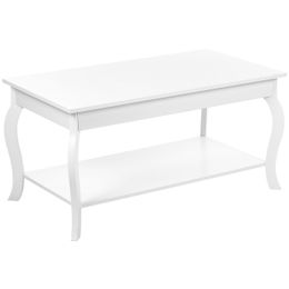 Beliani COUCHTISCH wei&szlig; rechteckig 55/101 cm Hartford