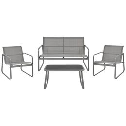 Beliani LOUNGE SET 4-Sitzer Metal grau Barrea