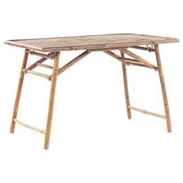 Beliani GARTENTISCH Massivholz Heller Holzfarbton Molise