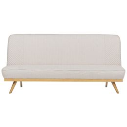 Beliani 2-SITZER-SCHLAFSOFA beige/hellbraun Kalfafell