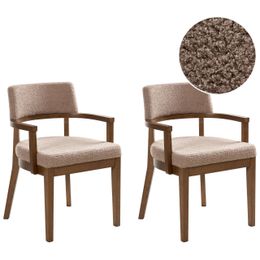 Beliani ESSZIMMERSTUHL 2er-Set Beige Taupe