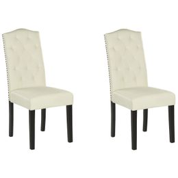 Beliani ESSZIMMERSTUHL 2er-Set Polsterbezug Beige Shirley