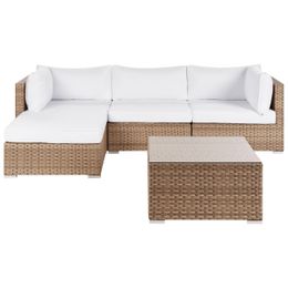 Beliani LOUNGE-SET 4-Sitzer Naturfarben Sano