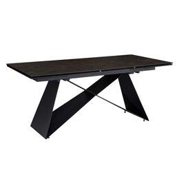 KADIMA DESIGN ESSTISCH Ausziehbar Keramik Glas Marmoroptik Rechteckig Gro&szlig;, Schwarz 180x95x78 cm