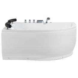 Beliani WHIRLPOOL-BADEWANNE mit LED 113x160x63 cm wei&szlig; Paradiso