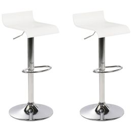 Beliani BARHOCKER 2er-Set wei&szlig; h&ouml;henverstellbar Valencia