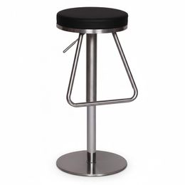 KADIMA DESIGN BARHOCKER H&ouml;henverstellbar Edelstahl Runde Sitzfl&auml;che MIS, Schwarz 39x39x79 cm