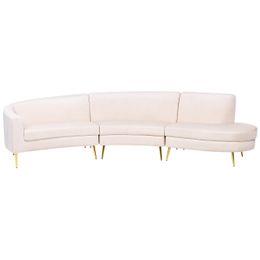 Beliani SOFA Samtstoff Hellbeige Moss