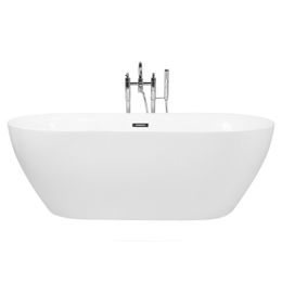 Beliani BADEWANNE FREISTEHEND 75x160x58 cm wei&szlig; Carrera