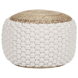 Beliani POUF Cremewei&szlig; Aiza