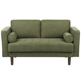 Beliani 2-SITZER-SOFA dunkelgr&uuml;n Nurmo