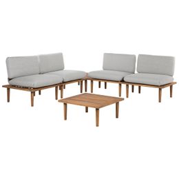 Beliani 4-SITZER LOUNGE SET Akazienholz Grau Frascati