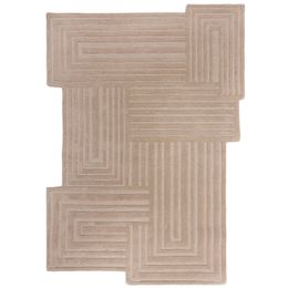 KADIMA DESIGN WOLLTEPPICH LEVEN, geometrisch, Natur, 200 x 290 cm