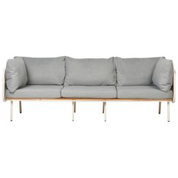 Beliani GARTENSOFA 3-Sitzer Grau Senise