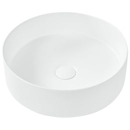 Beliani AUFSATZWASCHBECKEN 40 cm Cremewei&szlig; Tebar