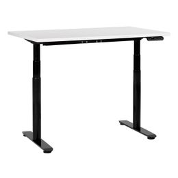 Beliani SCHREIBTISCH wei&szlig;schwarz 120/72 cm elektrisch h&ouml;henverstellbar Destin IV