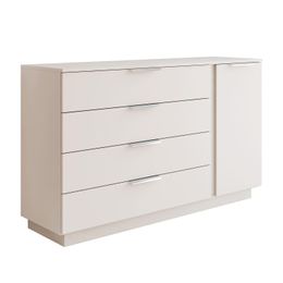 KOMMODE LINA KASCHMIR 1D4S mit LED-Beleuchtung auf Sockel Silber Chrom