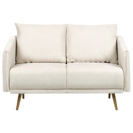 Beliani 2-SITZER-SOFA beige mit goldenen Beinen Maura