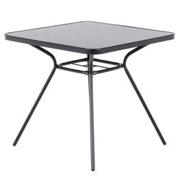 Beliani GARTENTISCH Stahl schwarz 80/80 cm Livo