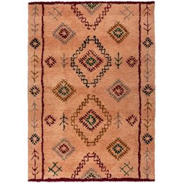 KADIMA DESIGN WOLLTEPPICH BRUE, mit Rautenmuster, Pfirsich, 200 x 290 cm