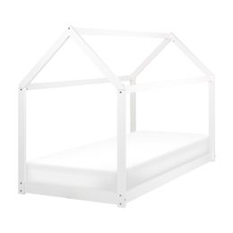 Beliani KINDER-HAUSBETT Wei&szlig; 90-200 cm Tosse