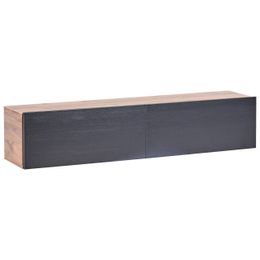 Beliani WANDMONTIERTER-TV-SCHRANK Schwarz/Braun Gladstone