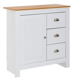 KADIMA DESIGN KOMMODE &ndash; Eiche-Finish, 3 Schubladen, 2 T&uuml;rf&auml;cher