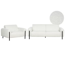 Beliani 4-SITZER-SOFA Set Boucl&eacute; wei&szlig; Askim