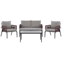 Beliani LOUNGE-SET 4-Sitzer grau Sciacca