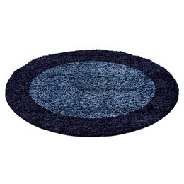 KADIMA DESIGN HOCHFLORTEPPICH RHEIN, mit Bord&uuml;re, Marineblau, &Oslash; 160 cm
