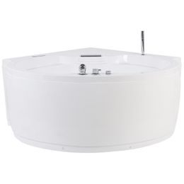 Beliani WHIRLPOOL-BADEWANNE 150x181x64 cm wei&szlig; Milano