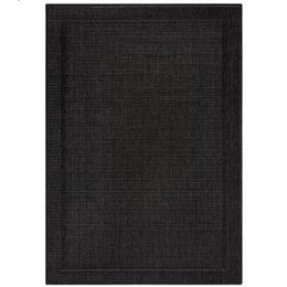 KADIMA DESIGN OUTDOORTEPPICH Waschbar USK, mit Bord&uuml;re, Schwarz, 133 x 170 cm