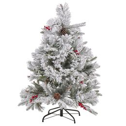 Beliani WEIHNACHTSBAUM 120 cm Wei&szlig; Masala