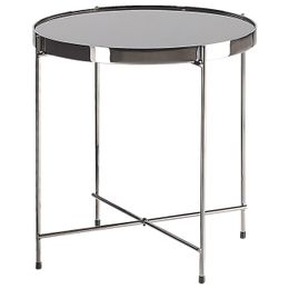 Beliani BEISTELLTISCH Glas schwarz/silber 40 cm Lucea
