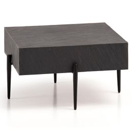 KADIMA DESIGN COUCHTISCH Quadratisch Anthrazit Steinoptik Metall 64x64x35 cm Modern Massiv
