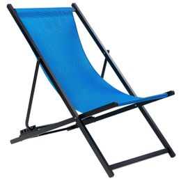 Beliani GARTENLIEGE schwarz/blau Locri II