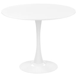 Beliani ESSTISCH 90/90/73 cm Wei&szlig; Rund Boca