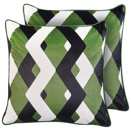 Beliani GARTENKISSEN 2er-Set Bunt 45/45 cm Sway