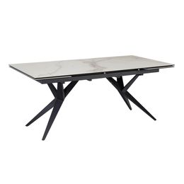 KADIMA DESIGN ESSTISCH Ausziehbar Keramik Glas Marmoroptik Gro&szlig;, Wei&szlig; 180x95x76 cm